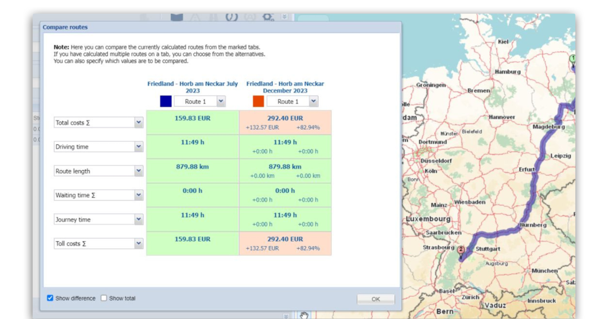 Truck Route Planning Software | PTV Map&Guide | PTV Logistics