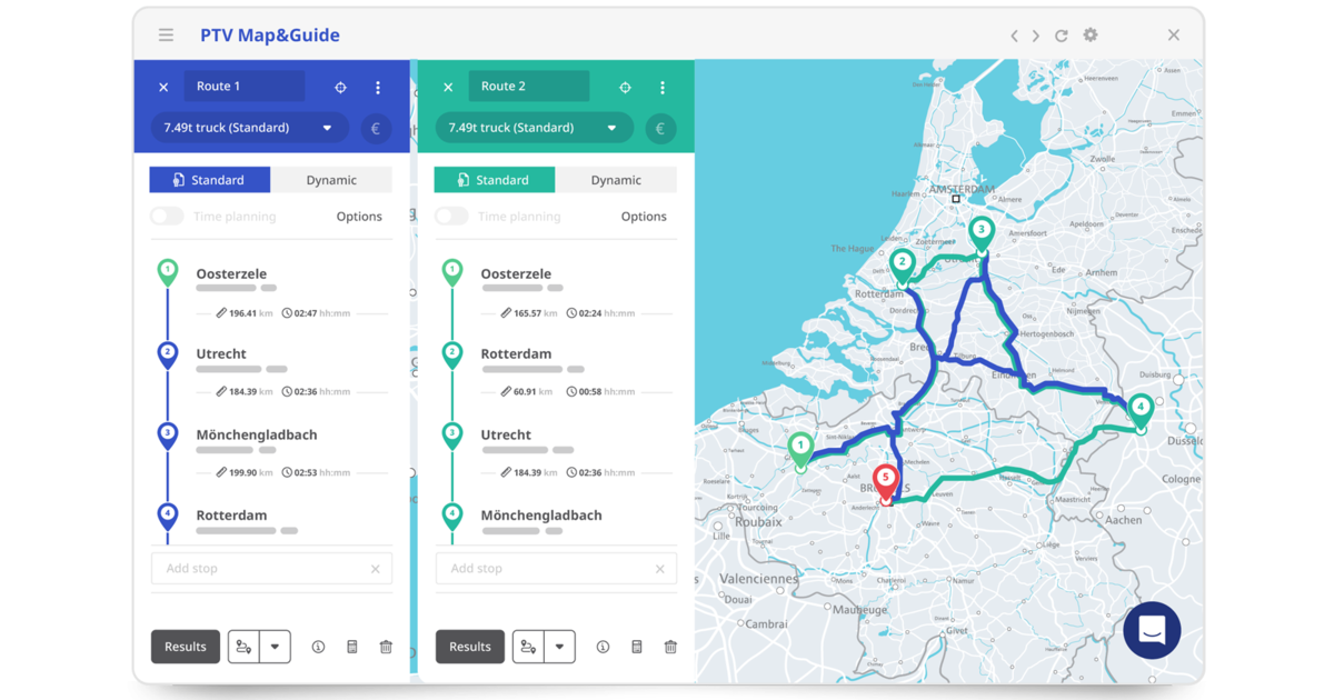Products | PTV Map&Guide | Transport Costs (EN) | PTV Logistics