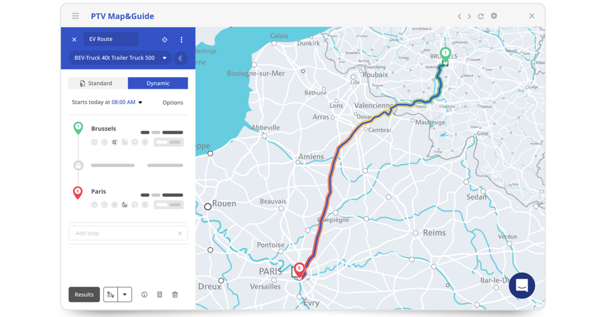 Smarte EV-Planung mit PTV Map&Guide | PTV Logistics